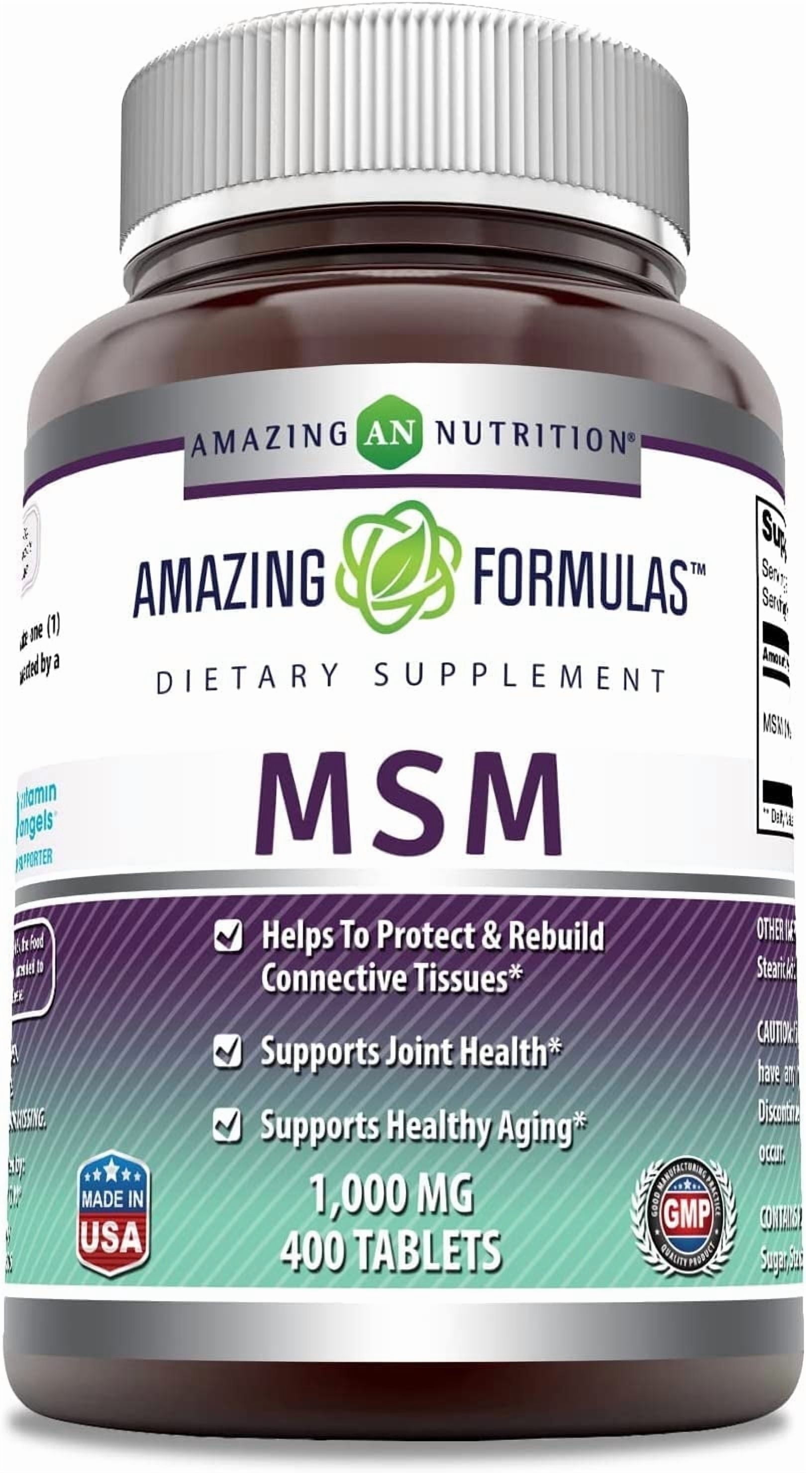 Amazing Formulas MSM (Methylsulfonylmethane) Dietary Supplement 1000mg ...