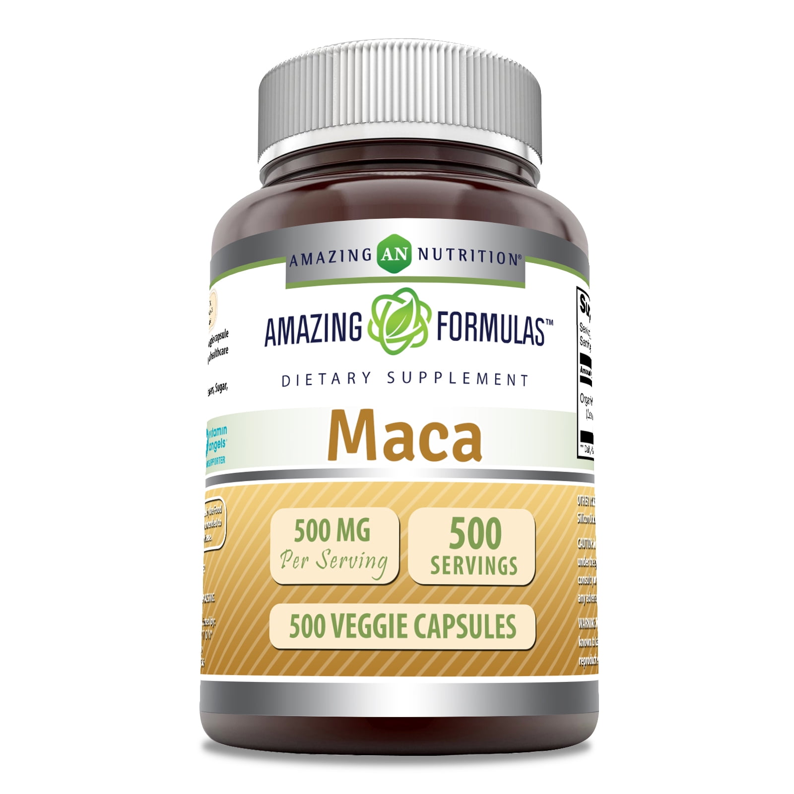 Amazing Formulas Maca Root 500 mg Per Serving 500 Veggie Capsules ...