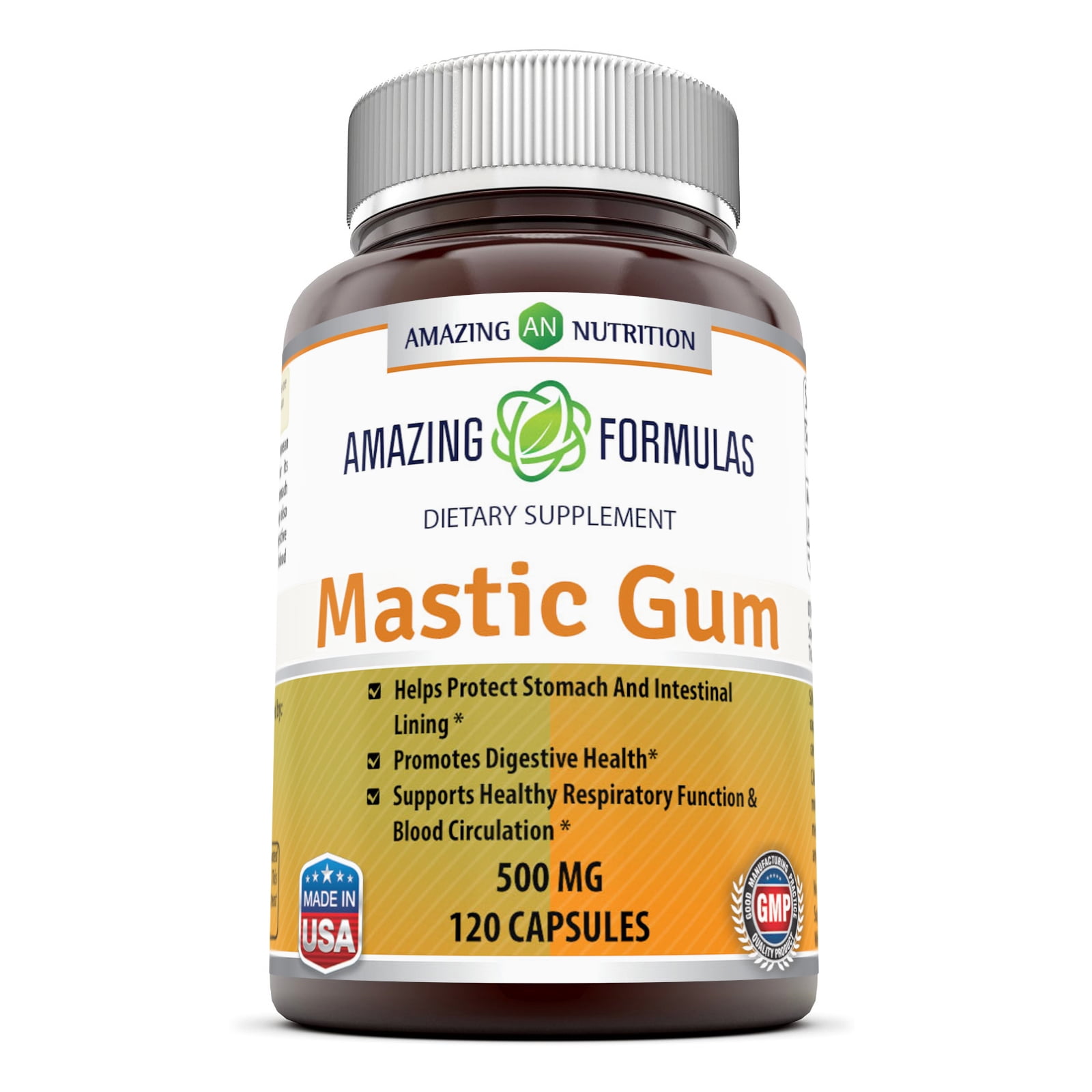 Amazing Formulas Mastic Gum 500mg 120 Capsules, Digestive Health ...