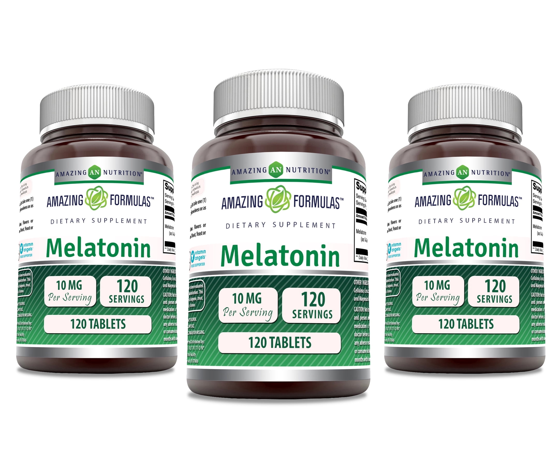 Amazing Formulas Melatonin 10mg 120 Tablets Supplement | Non GMO ...
