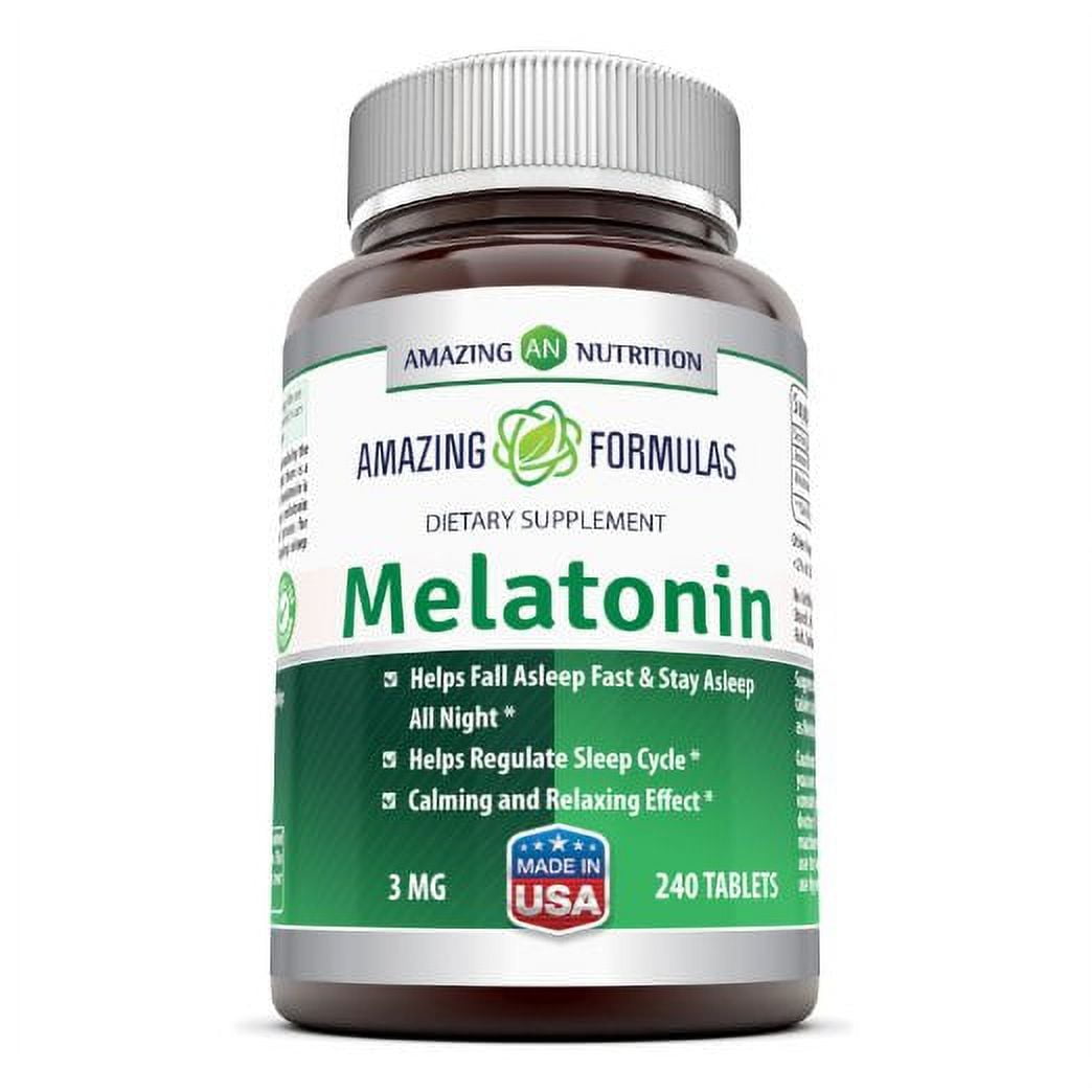 Amazing Formulas Melatonin 3 Mg 240 Tablets for Sleep Support ...