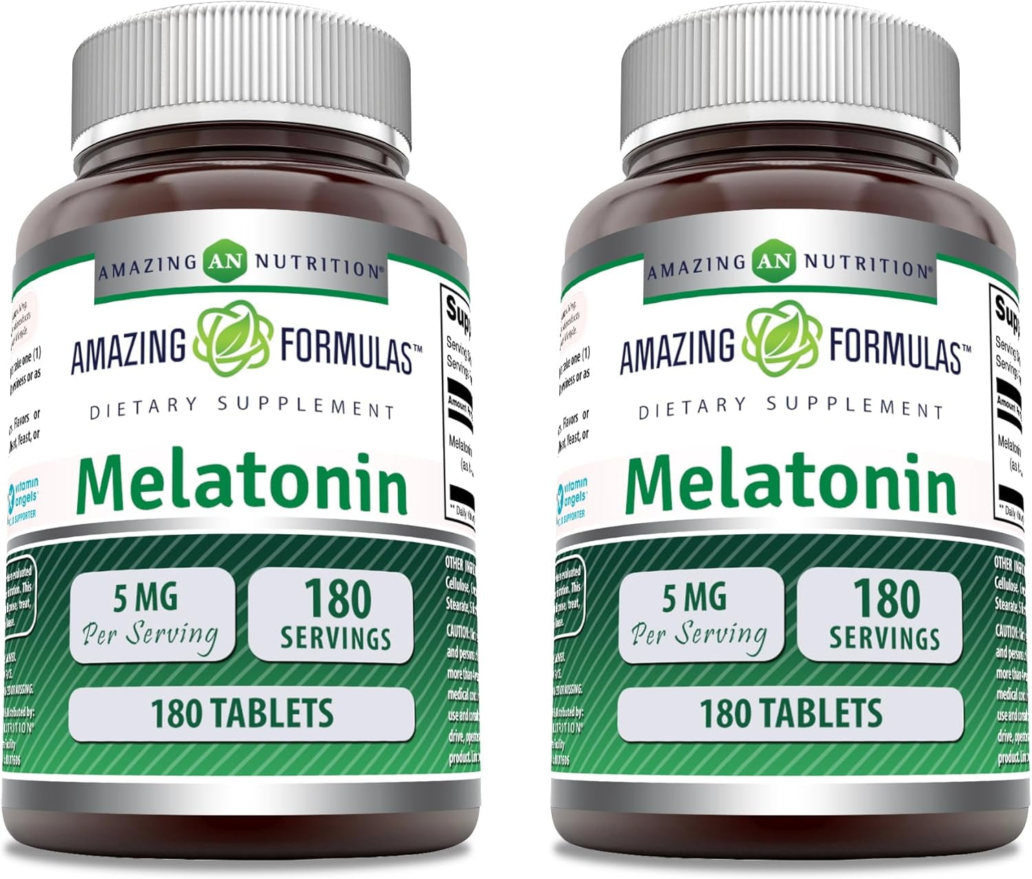 Amazing Formulas Melatonin 5 Mg Per Serving 180 Tablets Supplement | Non-GMO | Gluten Free ...