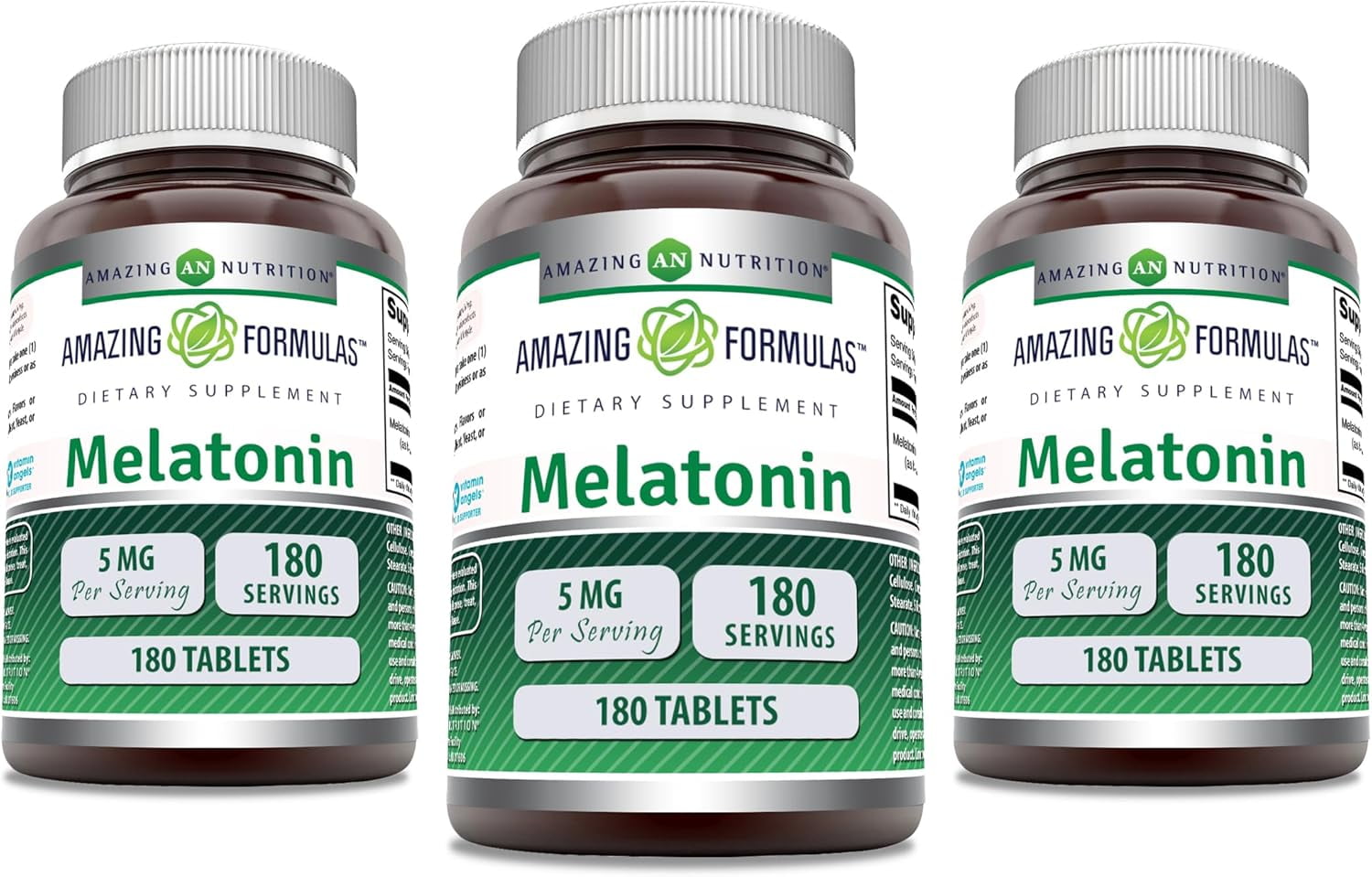 Amazing Formulas Melatonin 5 Mg Per Serving 180 Tablets Supplement ...