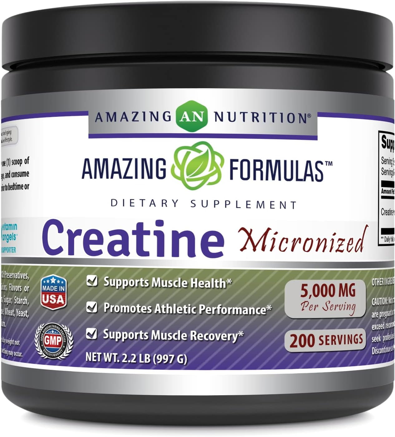 Amazing Formulas Micronized Creatine Powder 2.2 Lbs | 5000 Mg ...