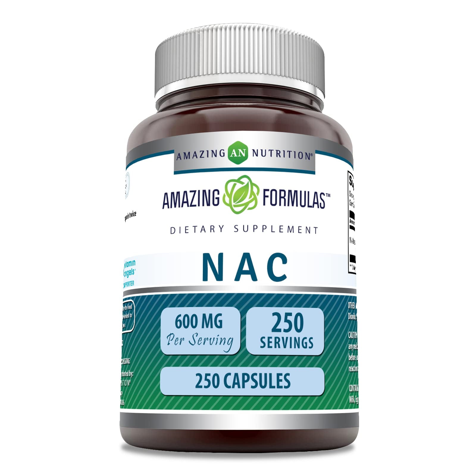 Amazing Formulas NAC N-Acetyl Cysteine 600mg 250 Capsules | Non-GMO ...