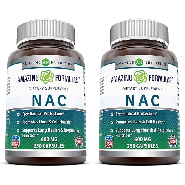 Amazing Formulas Pure NAC (N-Acetyl Cysteine) Glutathione Pills - 600mg Dietary Supplement, 250 ...