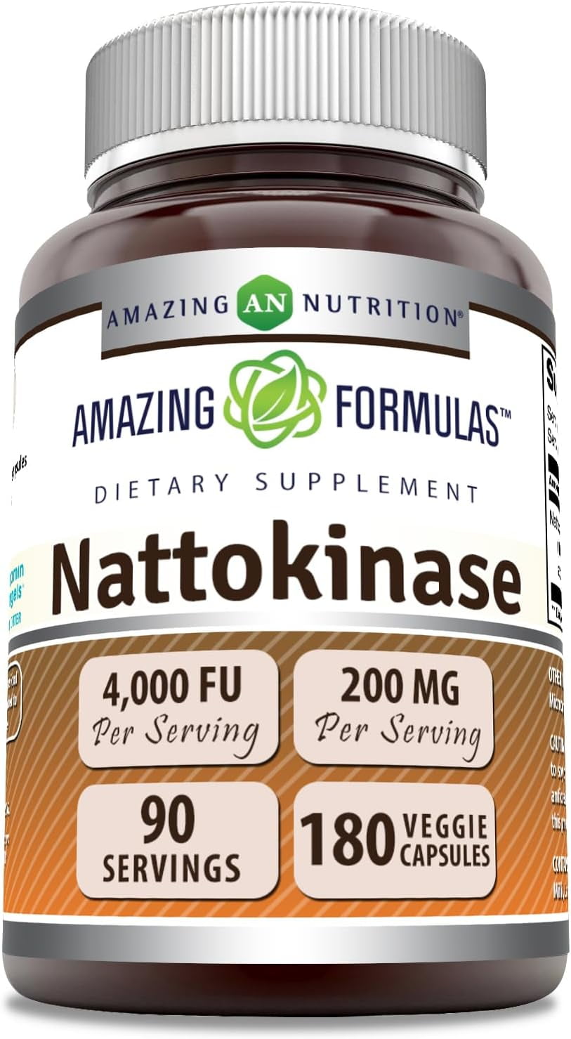 Amazing Formulas Nattokinase 200 mg Per Serving 180 Veggie Capsules ...