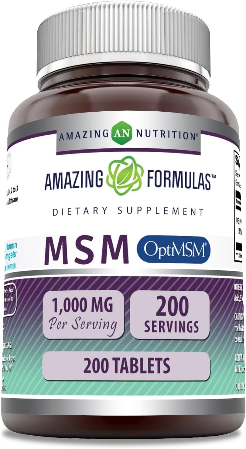 Amazing Formulas OptiMSM 1000mg Non-GMO Gluten Free Supplement | 200 ...
