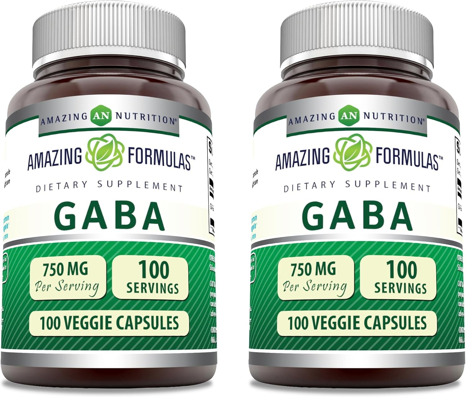 Amazing Formulas GABA 750 Mg per Serving 100 Veggie Capsules Supplement ...