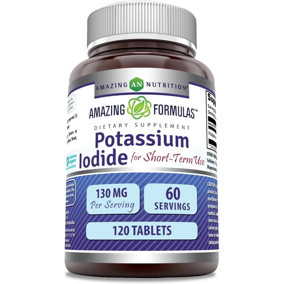 Amazing Formulas Potassium Iodide 130mg Per Serving 120 Tablets ...