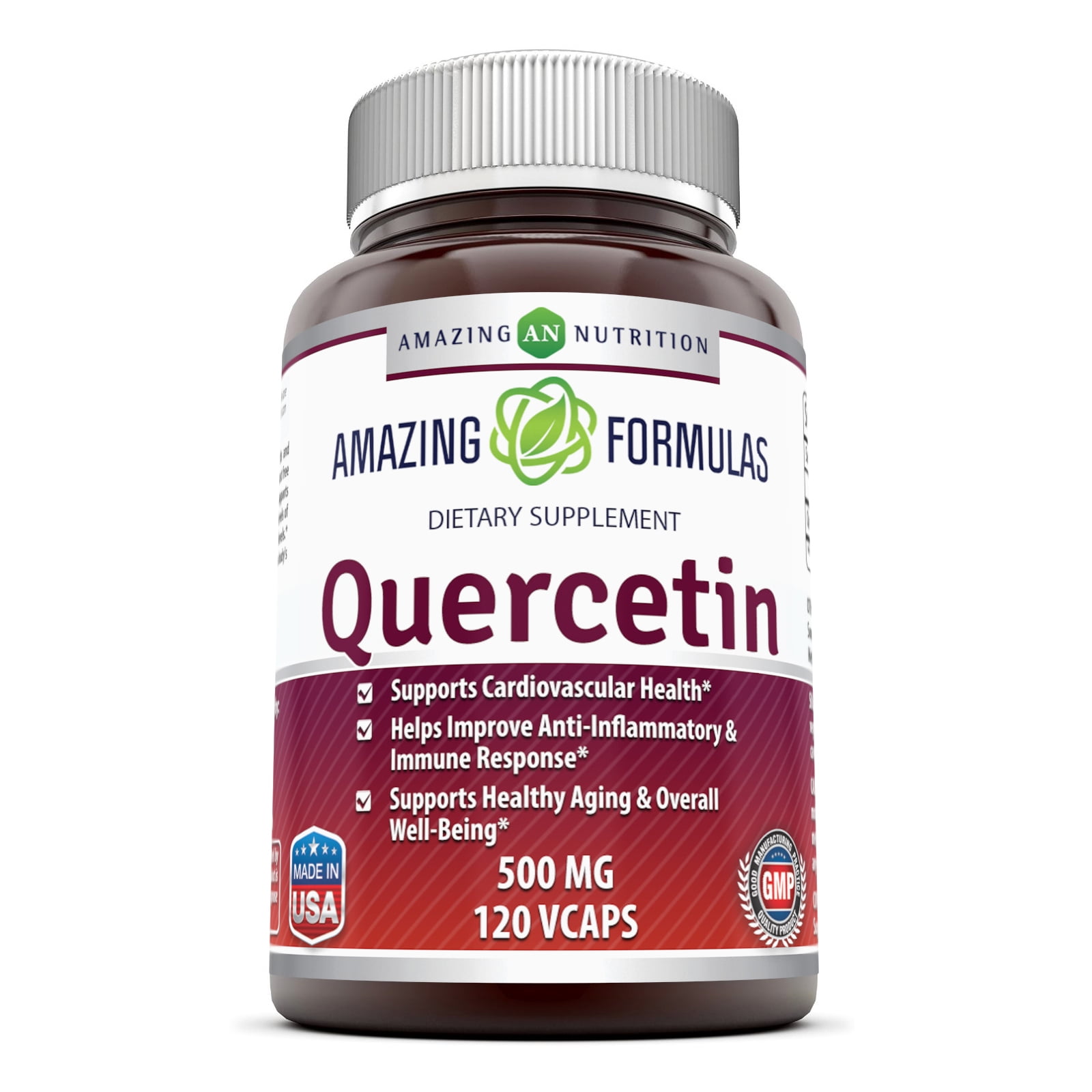 Amazing Formulas Quercetin 500 Mg 120 VCaps for Cardiovascular Support ...