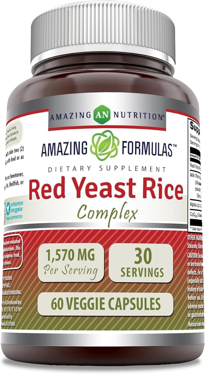 Amazing Formulas Red Yeast Rice Complex 1570 mg per Serving 60 Veggie ...