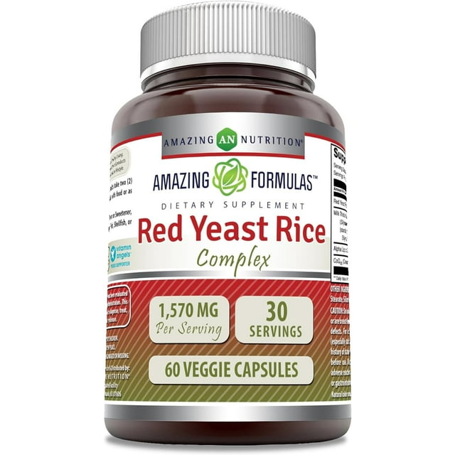 Amazing Formulas Red Yeast Rice Complex 1570 mg per Serving 60 Veggie ...