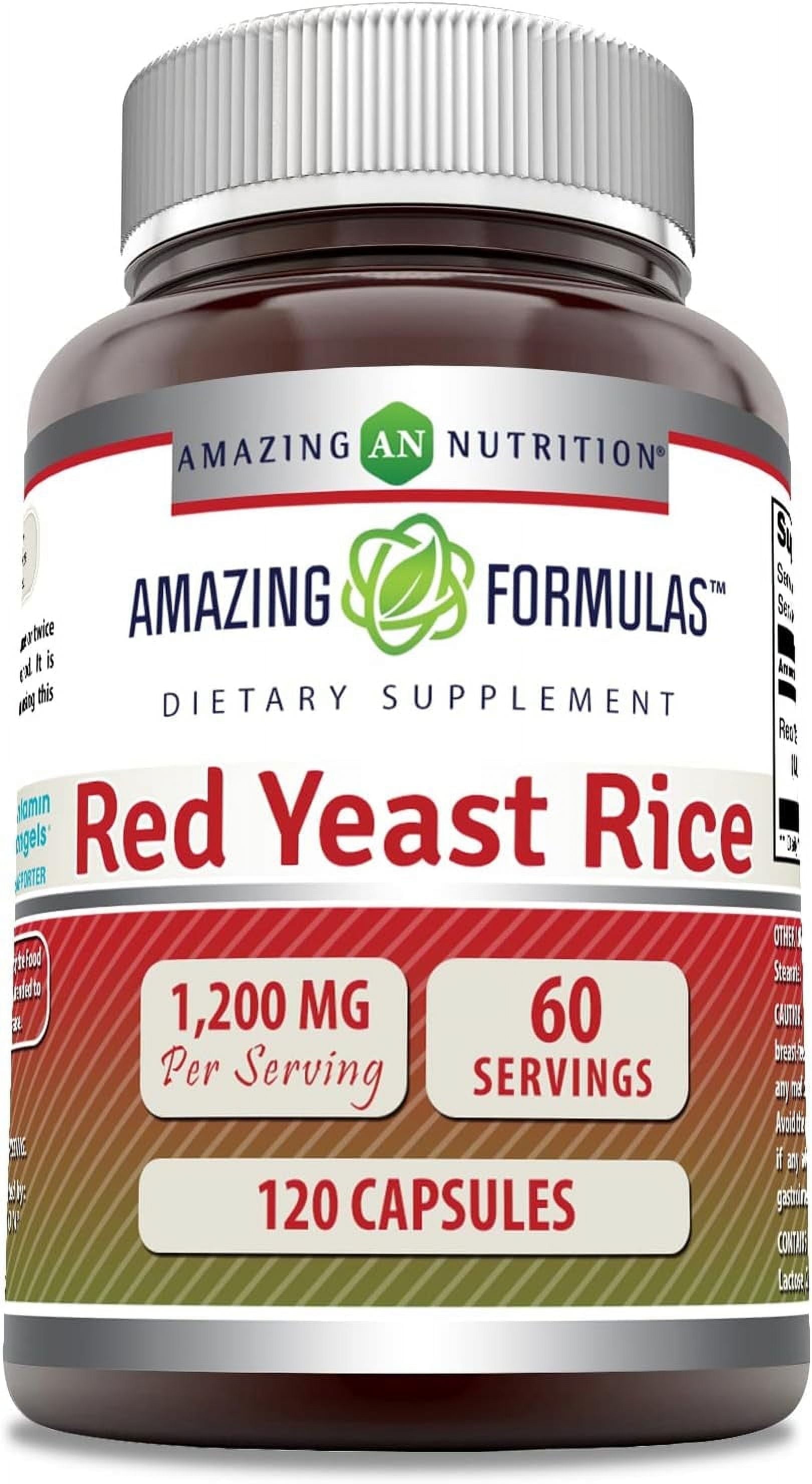 Amazing Formulas Red Yeast Rice 600 mg 120 Capsules - Cholesterol ...