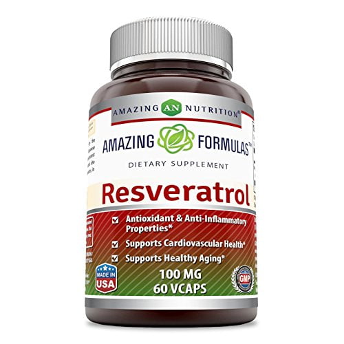 Amazing Formulas Resveratrol, 100 Mg 60 Caps - Antioxidants, Supports ...