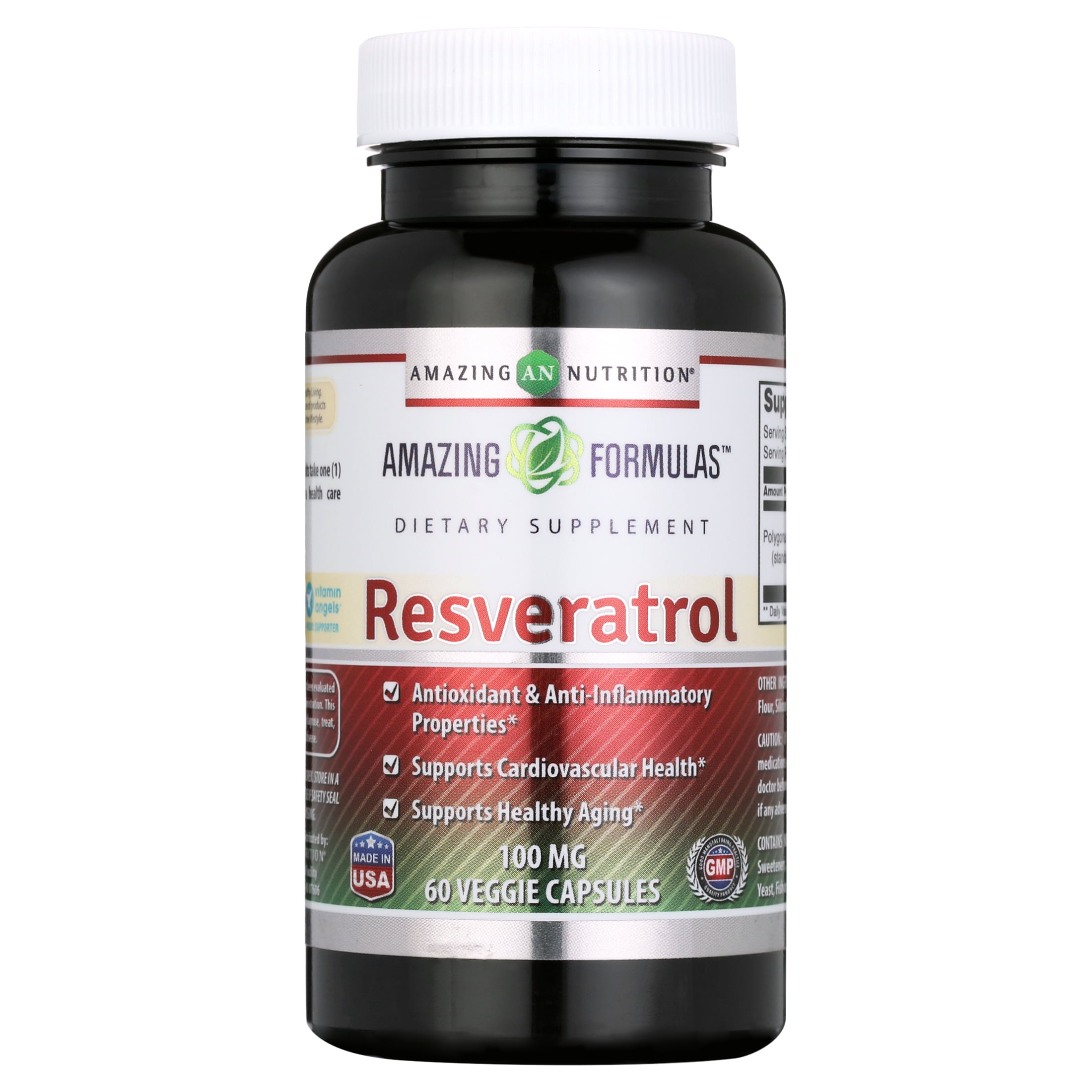 Amazing Formulas Resveratrol 100 Mg 60 Veggie Capsules - Antioxidants ...