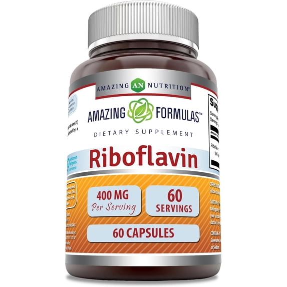 Amazing Formulas Riboflavin 400mg 60 Capsules Dietary Supplement ...
