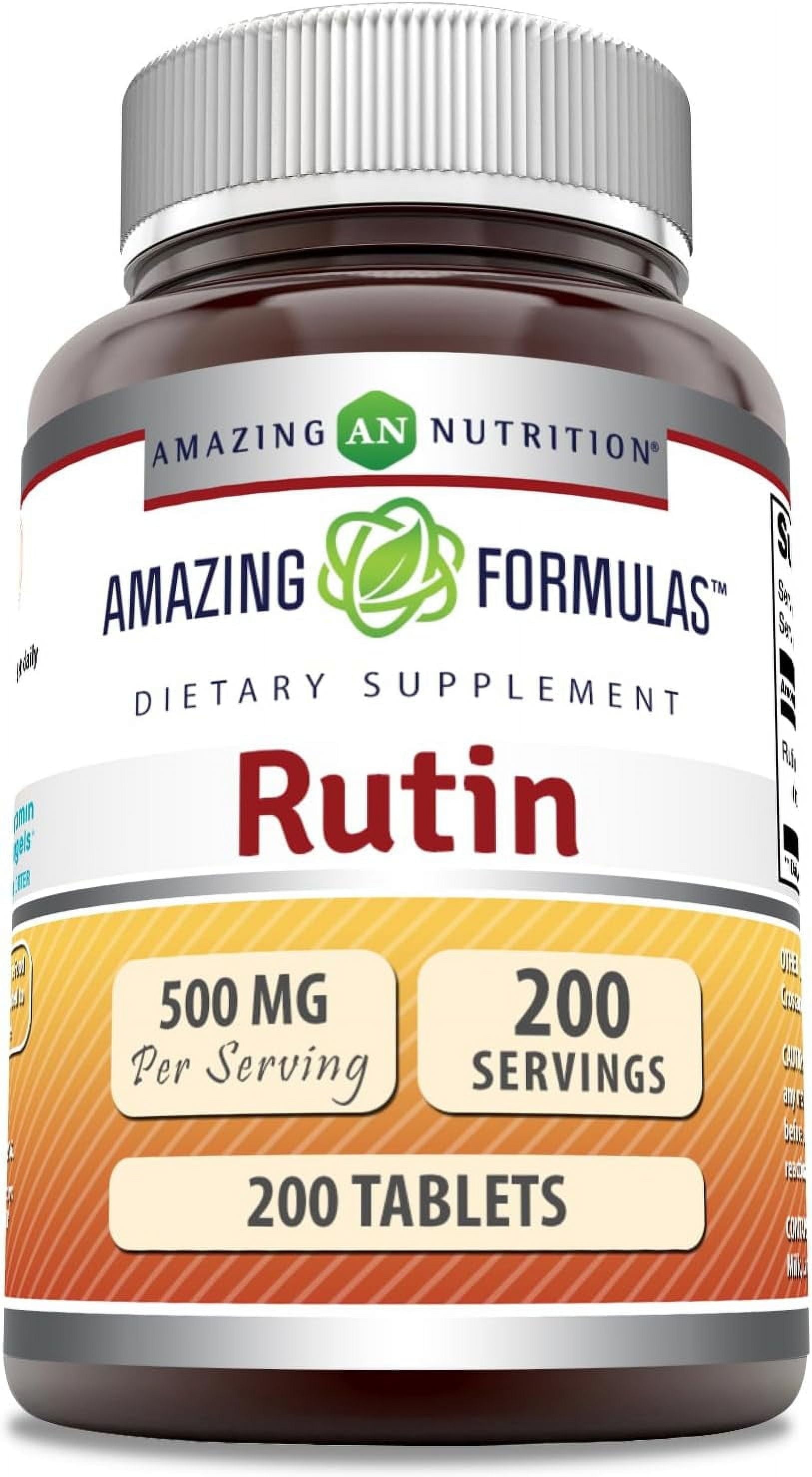 Amazing Formulas Rutin Supplement, 500mg Per Serving, 200 Tablets ...