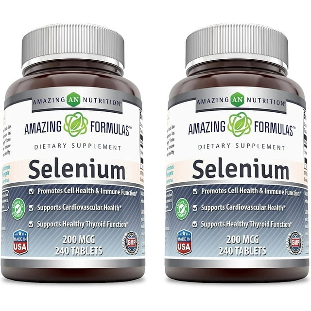 Amazing Formulas Selenium 200 mcg Per Serving 240 Tablets Supplement ...