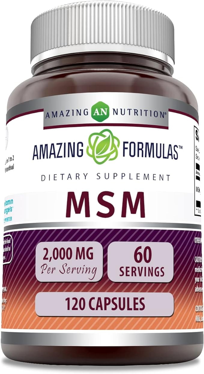 Amazing Formulas MSM 2000 mg Per Serving 120 Capsules Supplement ...