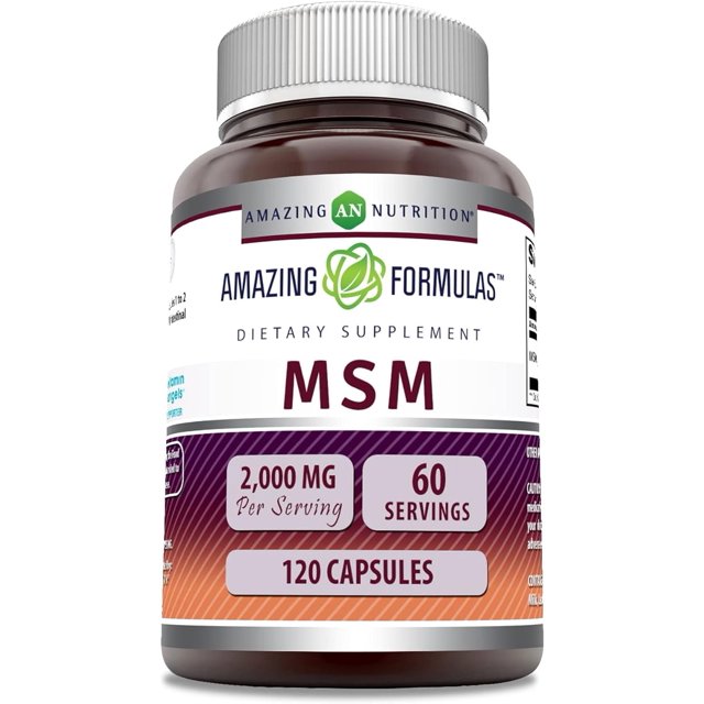 Amazing Formulas MSM 2000 mg Per Serving 120 Capsules Supplement | Methylsulfonylmethane | 60 ...