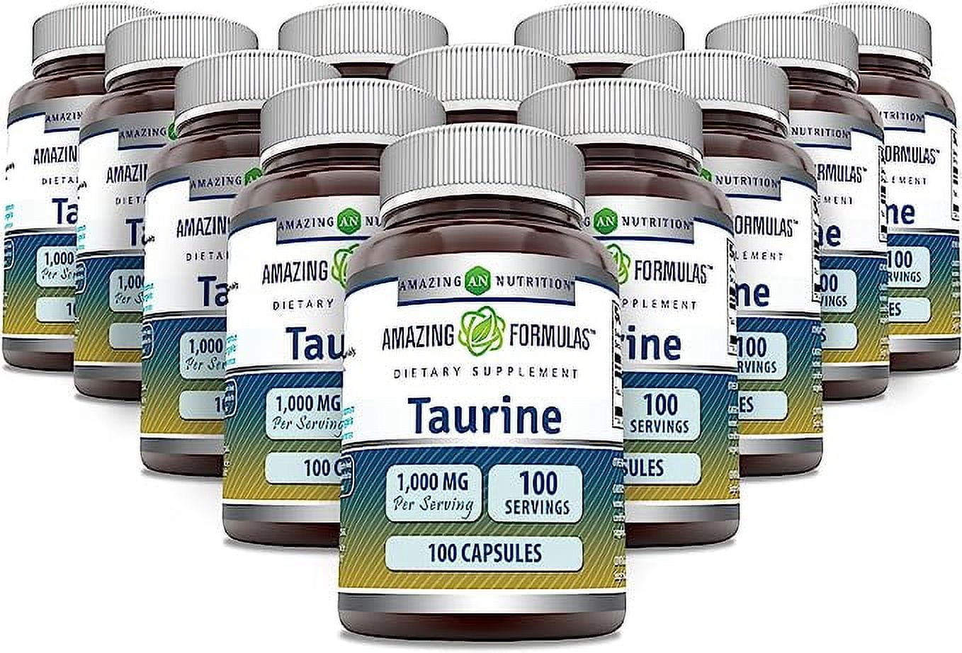 Amazing Formulas Taurine 1000mg 100 Capsules Amino Acid Supplement ...