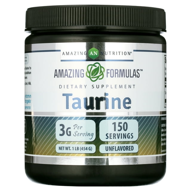 Amazing Formulas Taurine Powder Supplement 1Lbs | 3g Per Serving | Non ...