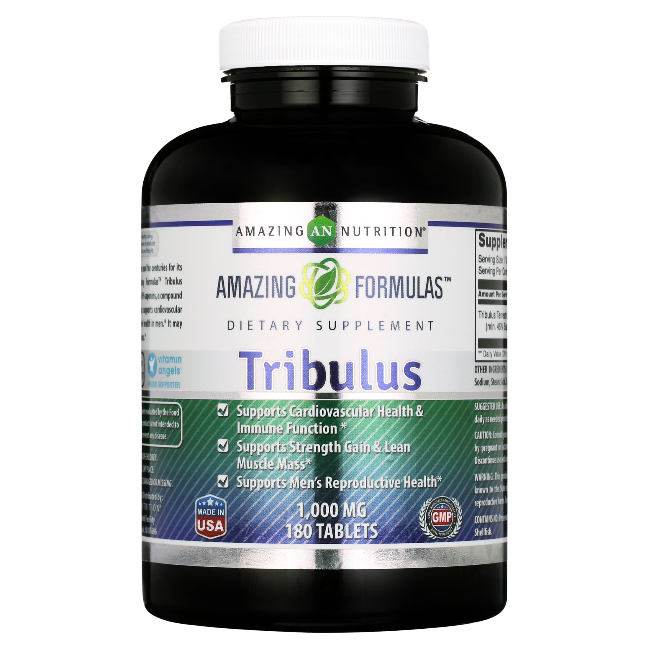 Amazing Formulas Non-GMO Tribulus Extract Supplement, 1000mg, Gluten ...