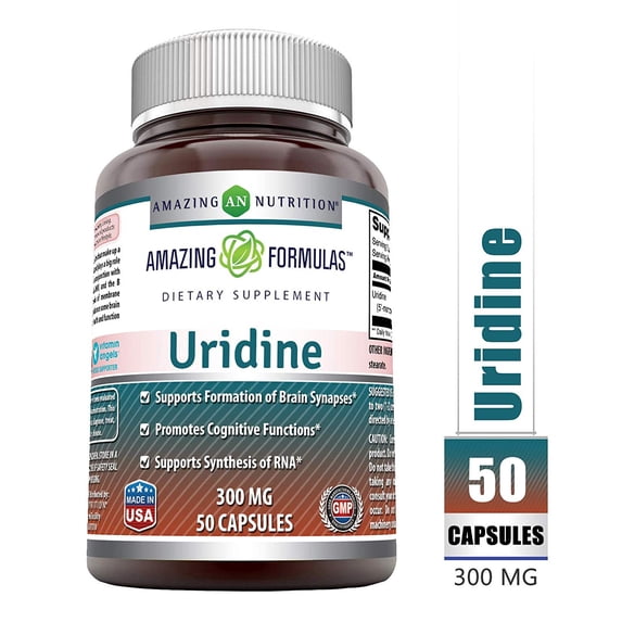 Amazing Formulas Uridine Dietary Supplement, 300 Mg, 50 Capsules ...