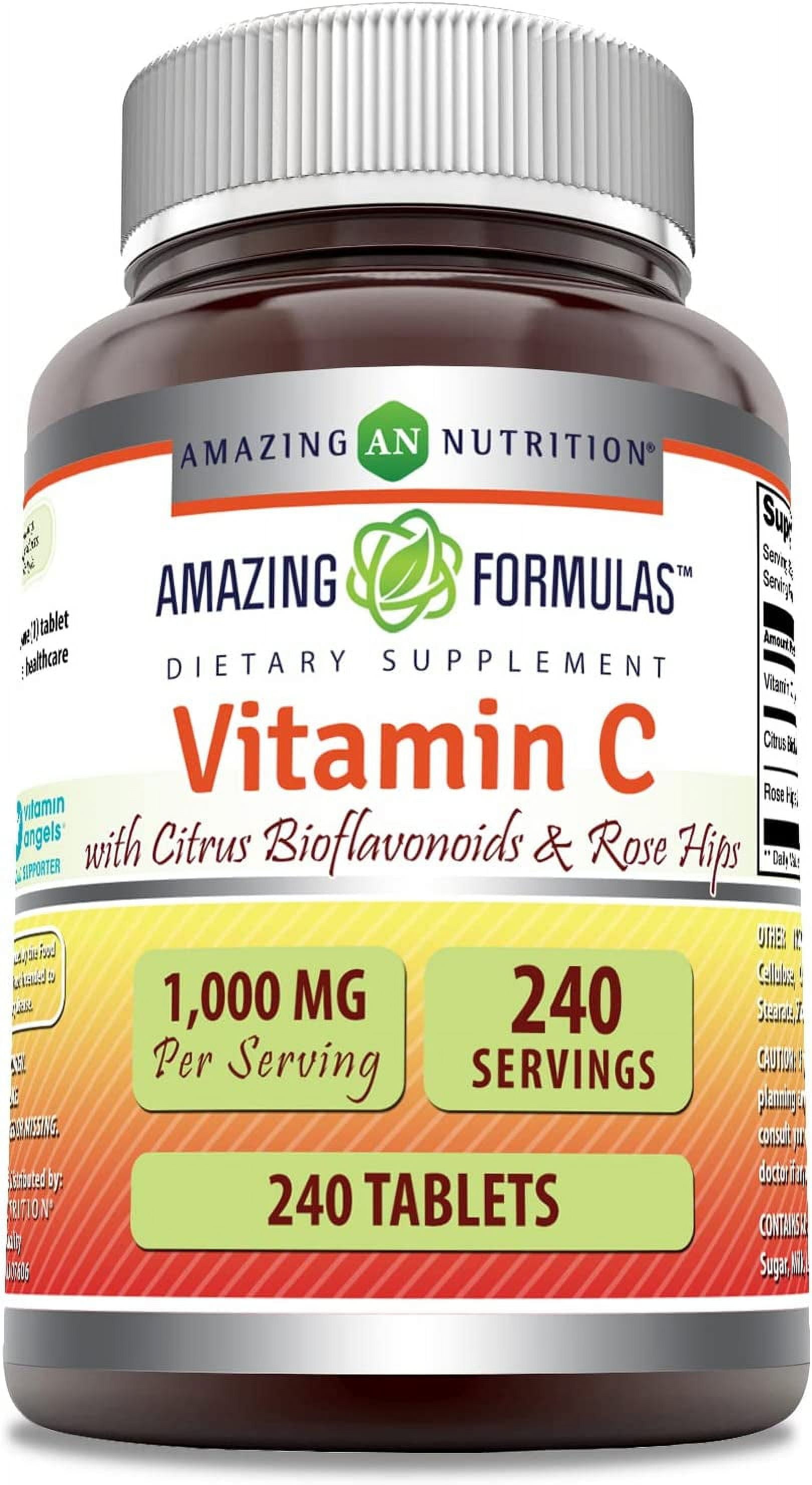 Amazing Formulas Vitamin C with Rose Hips and Citrus Bioflavonoids 240 ...