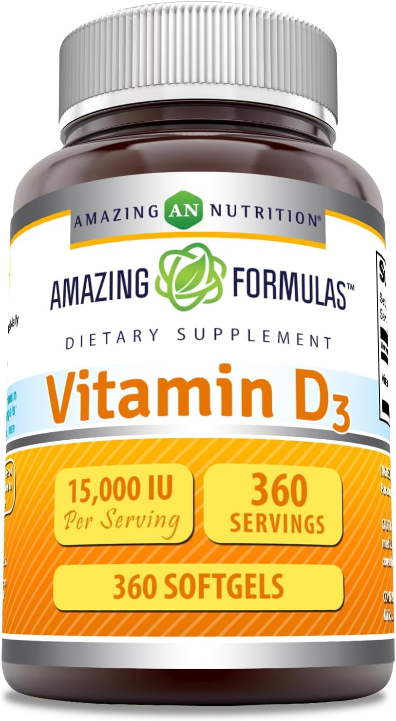 Amazing Formulas Vitamin D3 15000 IU Per Serving 360 Softgels ...