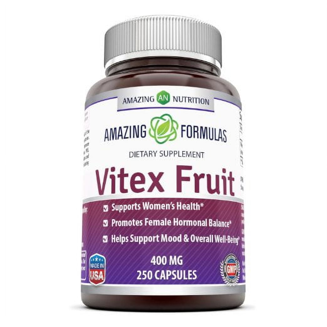 Amazing Formulas Vitex Fruit 400 Mg - Women's Health Support, Hormonal ...