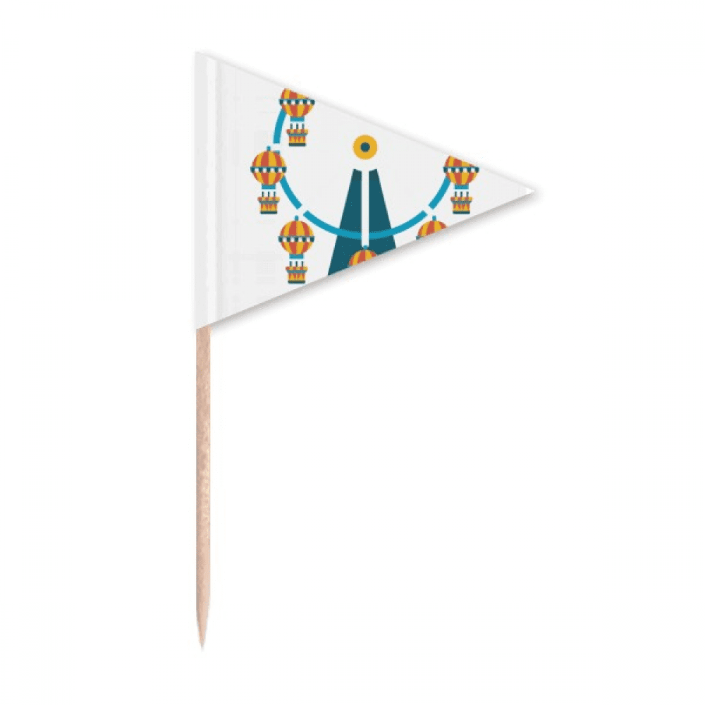 Amazing Funny Park Ferris Wheel Illustration Toothpick Triangle Cupcake ...