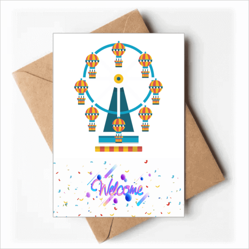 Amazing Funny Park Ferris Wheel Illustration Welcome Back Greeting ...