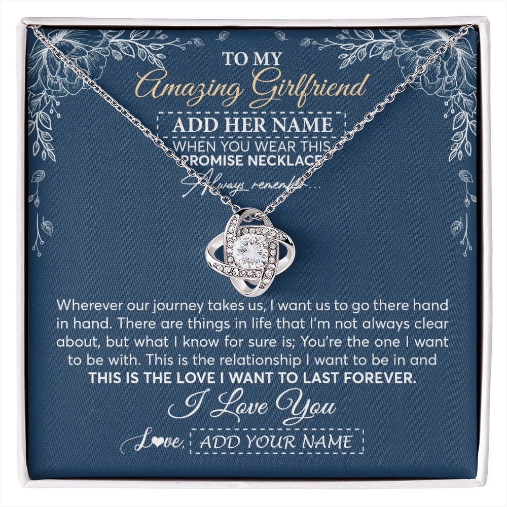 Amazing Girlfriend Promise Love Necklace, White Love Knot Necklace ...