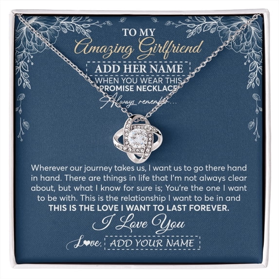 Amazing Girlfriend Promise Love Necklace, White Love Knot Necklace ...