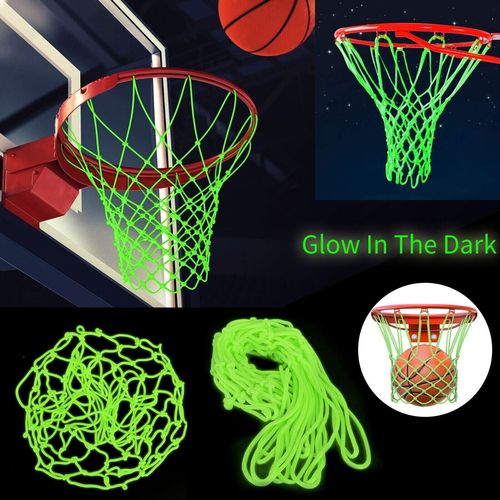 Amazing Glow In The Dark Light Sun Powered Basketball Hoop Net Shoots ...