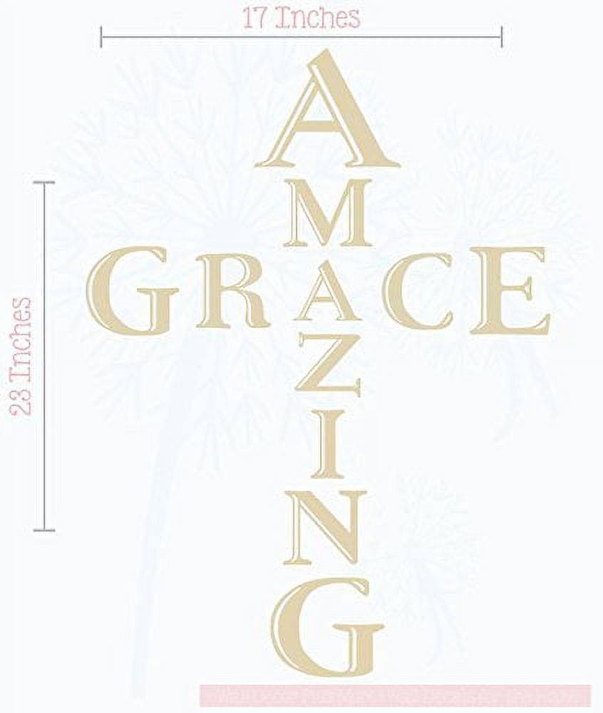 Amazing Grace Cross Vinyl Letters Art Religious Wall Sticker Décor ...