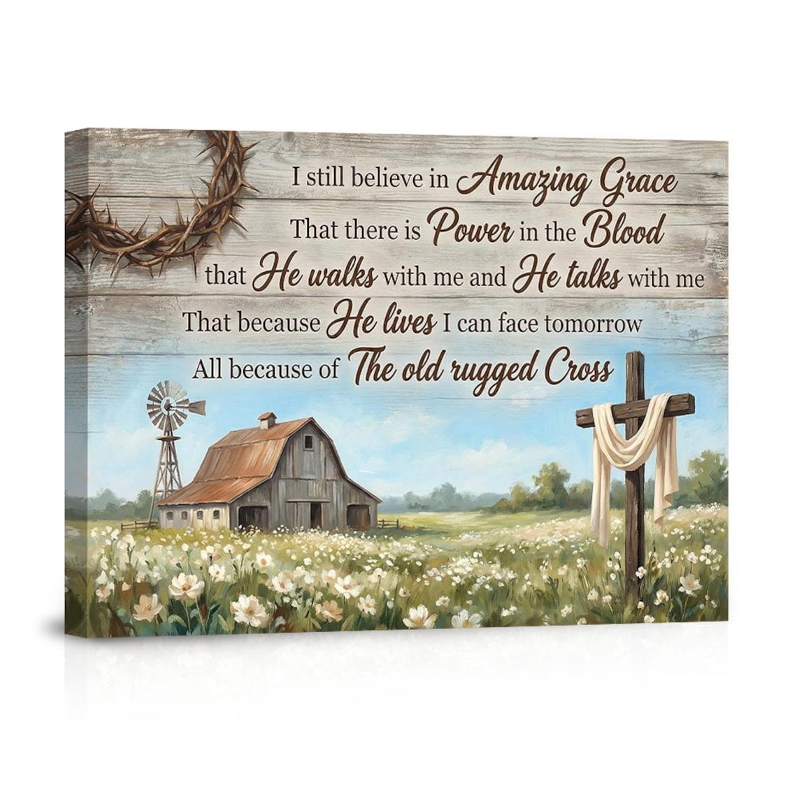 Amazing Grace Farmhouse Cross Rustic Religious Modern For Living Room ...