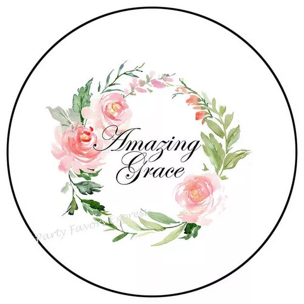 Amazing Grace Floral Stickers Party Favors Phone Decal Water Bottle ...