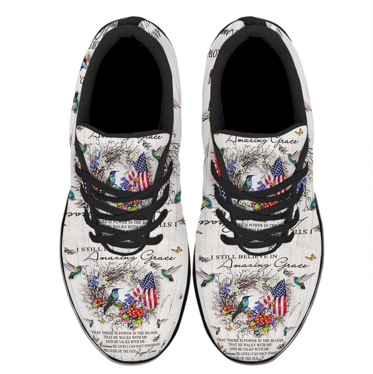 Amazing Grace Hummingbird Shoes Women's Fashion Sneakers Tennis Running ...