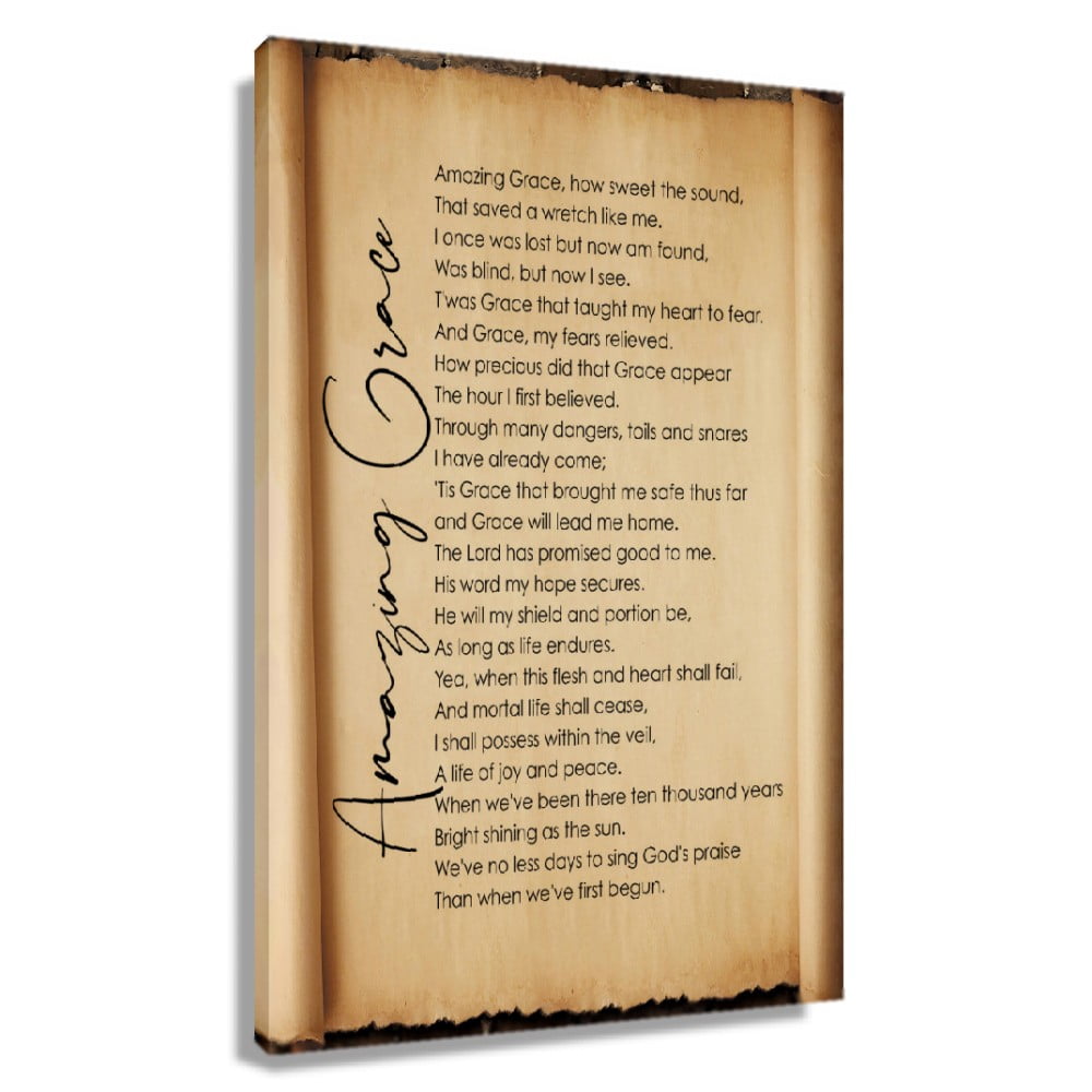 Amazing Grace Hymn Wall Art Prints Poster for Bedroom Artwork Giclee ...