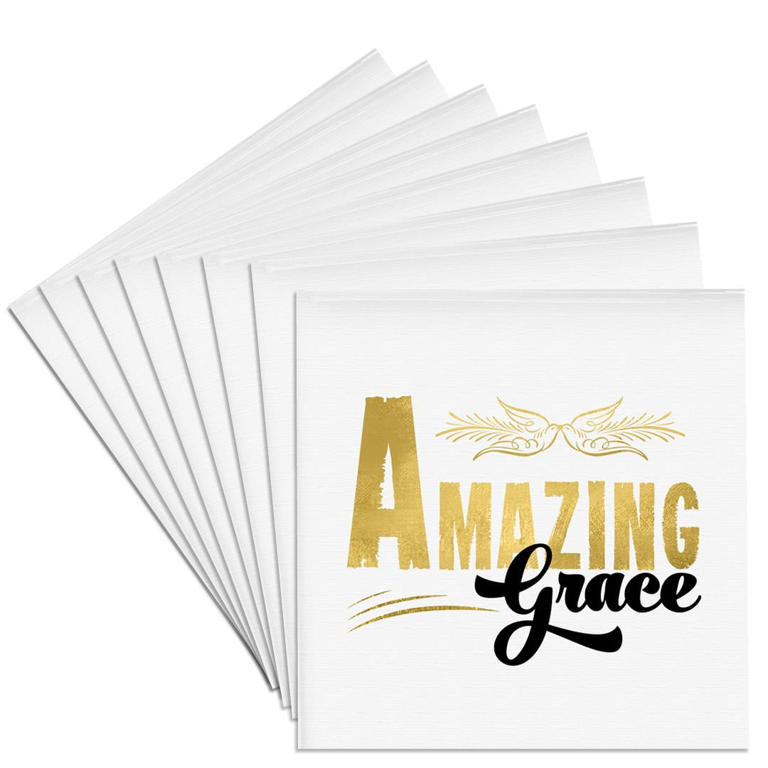 3drose, Amazing Grace in Gold Text with Black and Peace Doves, Set of 8 ...