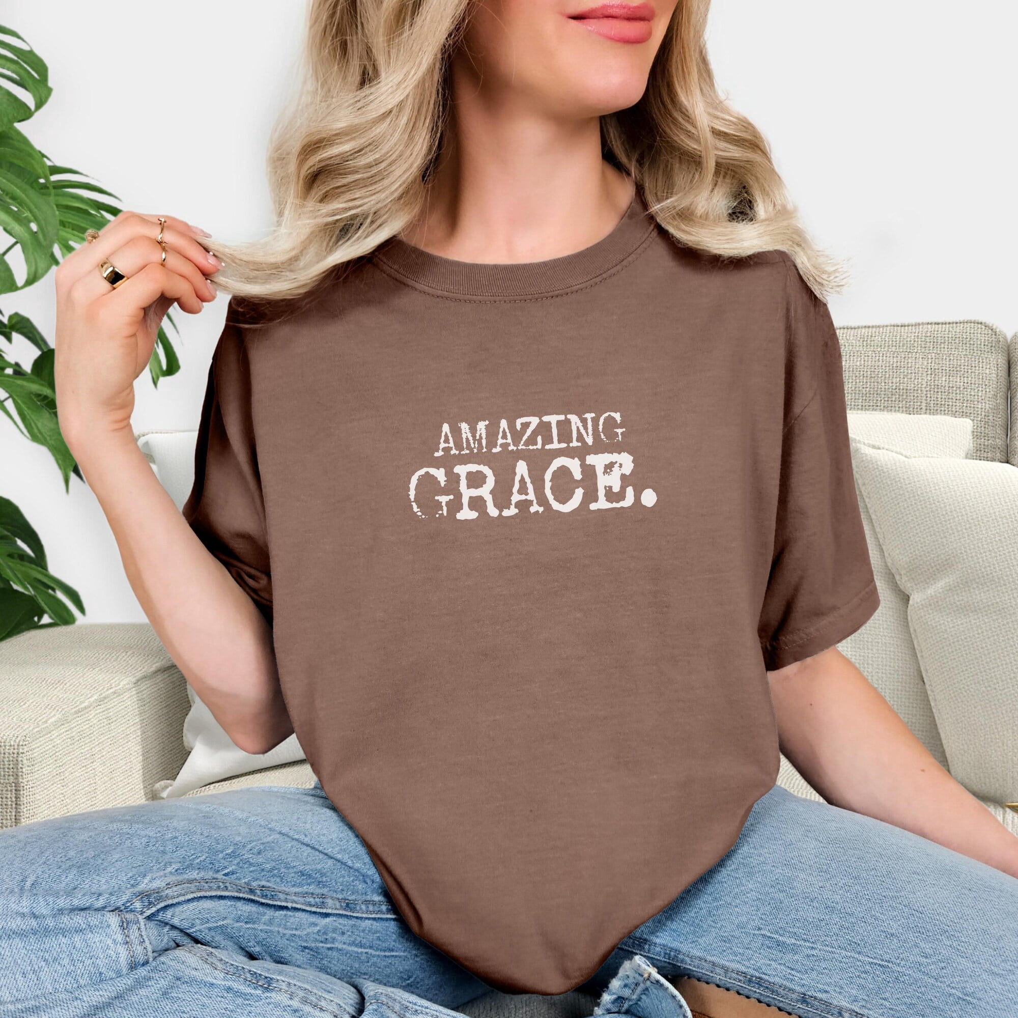 Amazing Grace Shirt Christian Faith Tee Religious Inspirational Apparel ...
