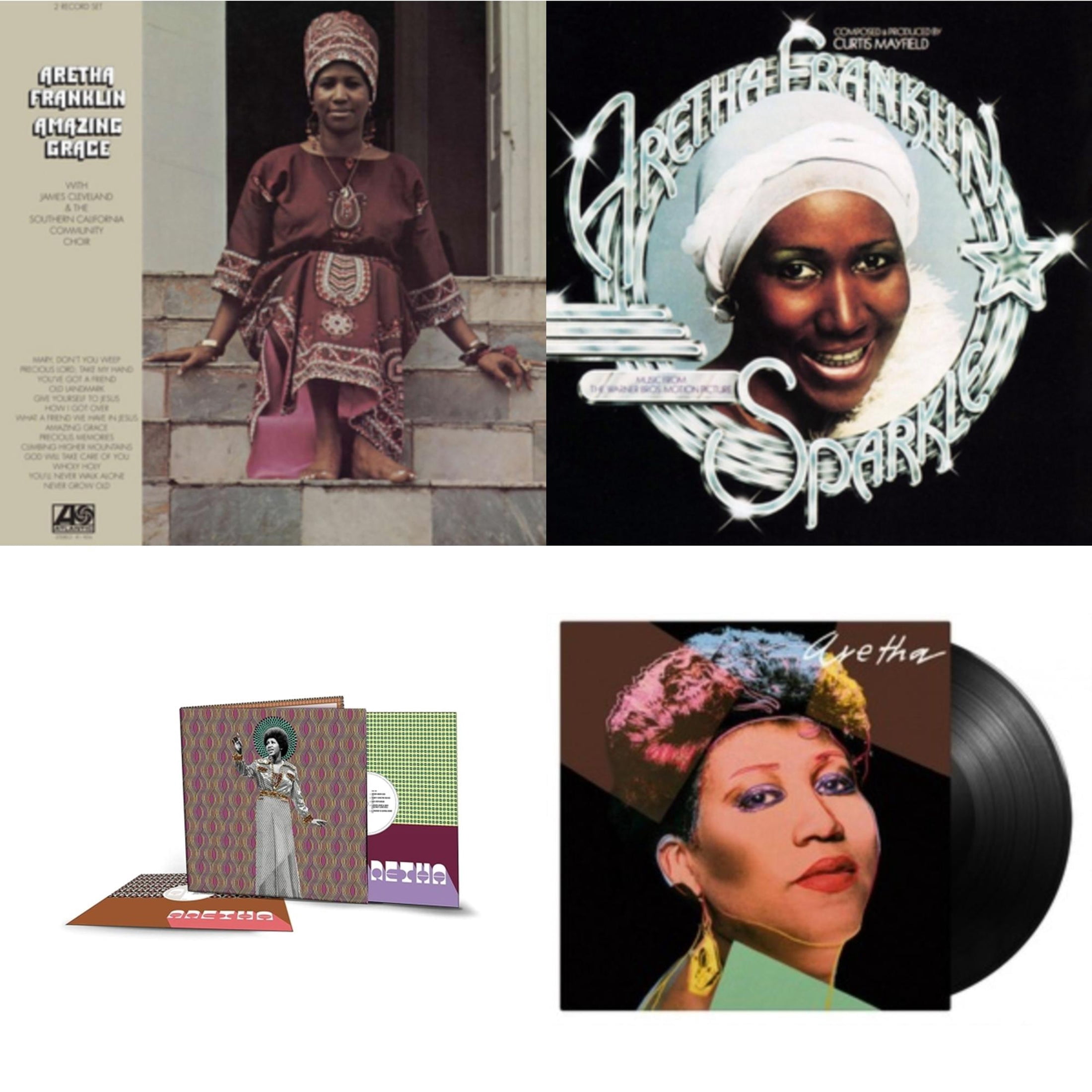 Amazing Grace & Sparkle (Crystal Clear LP Vinyl) (Syeor) & Aretha (2LP ...