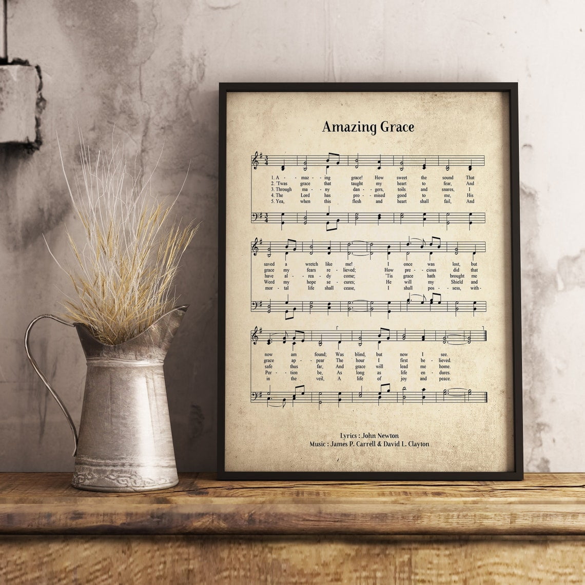 Amazing Grace Vintage Wall Art, Unframed Paper Poster 24x36in - Walmart.com