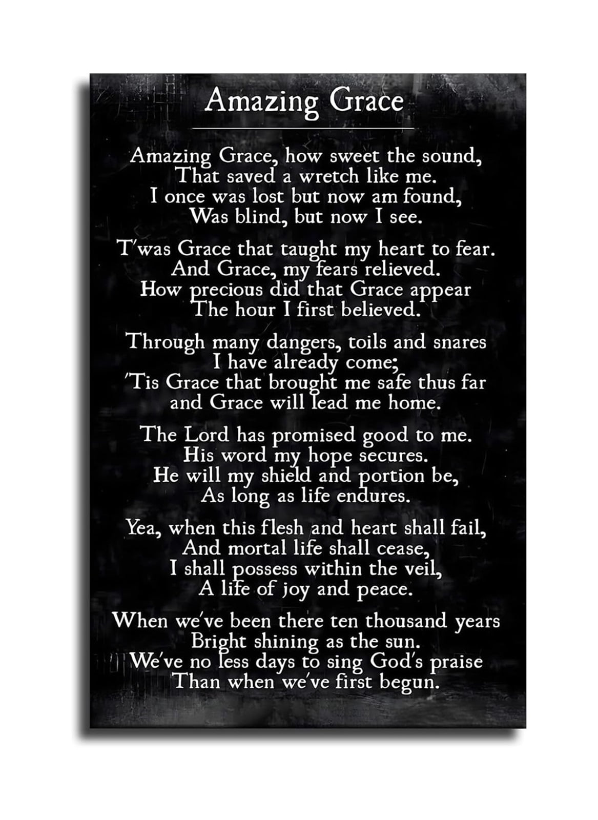 Amazing Grace Wall Art, Canvas Print with Lyrics for Christian Living ...