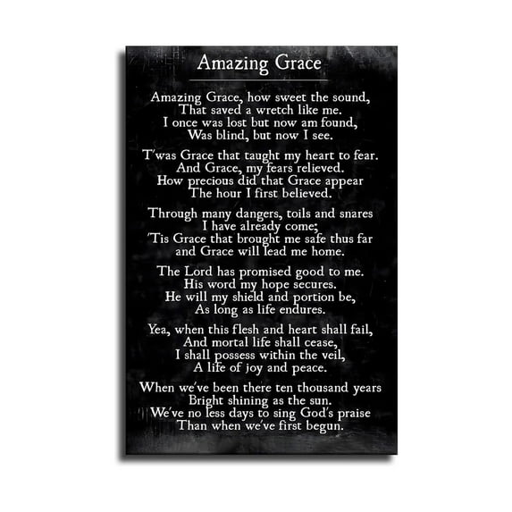 Amazing Grace Wall Art, Canvas Print with Lyrics for Christian Living ...