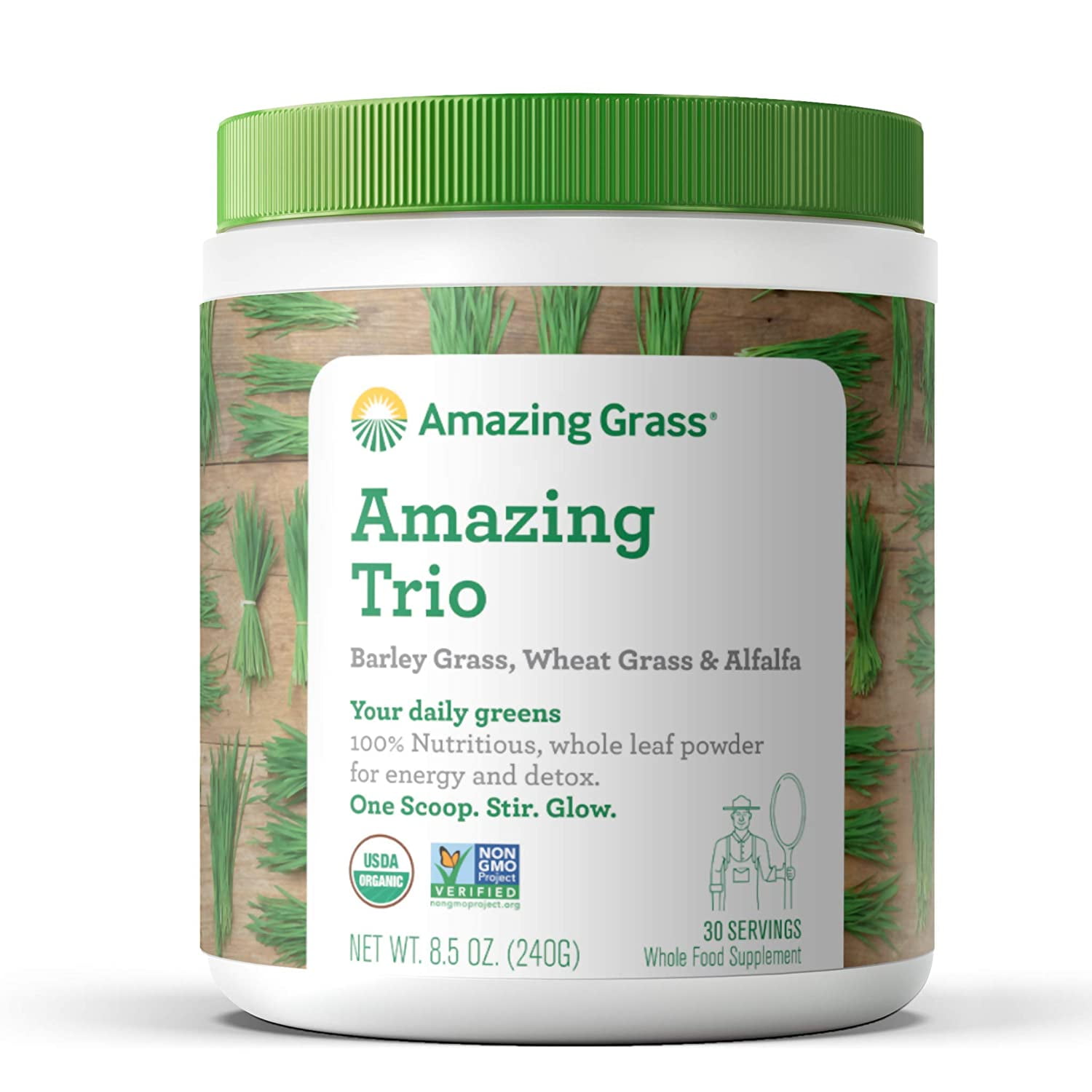 Amazing Grass Super Greens Superfood Powder, Amazing Trio, 8.5 oz, 30 ...