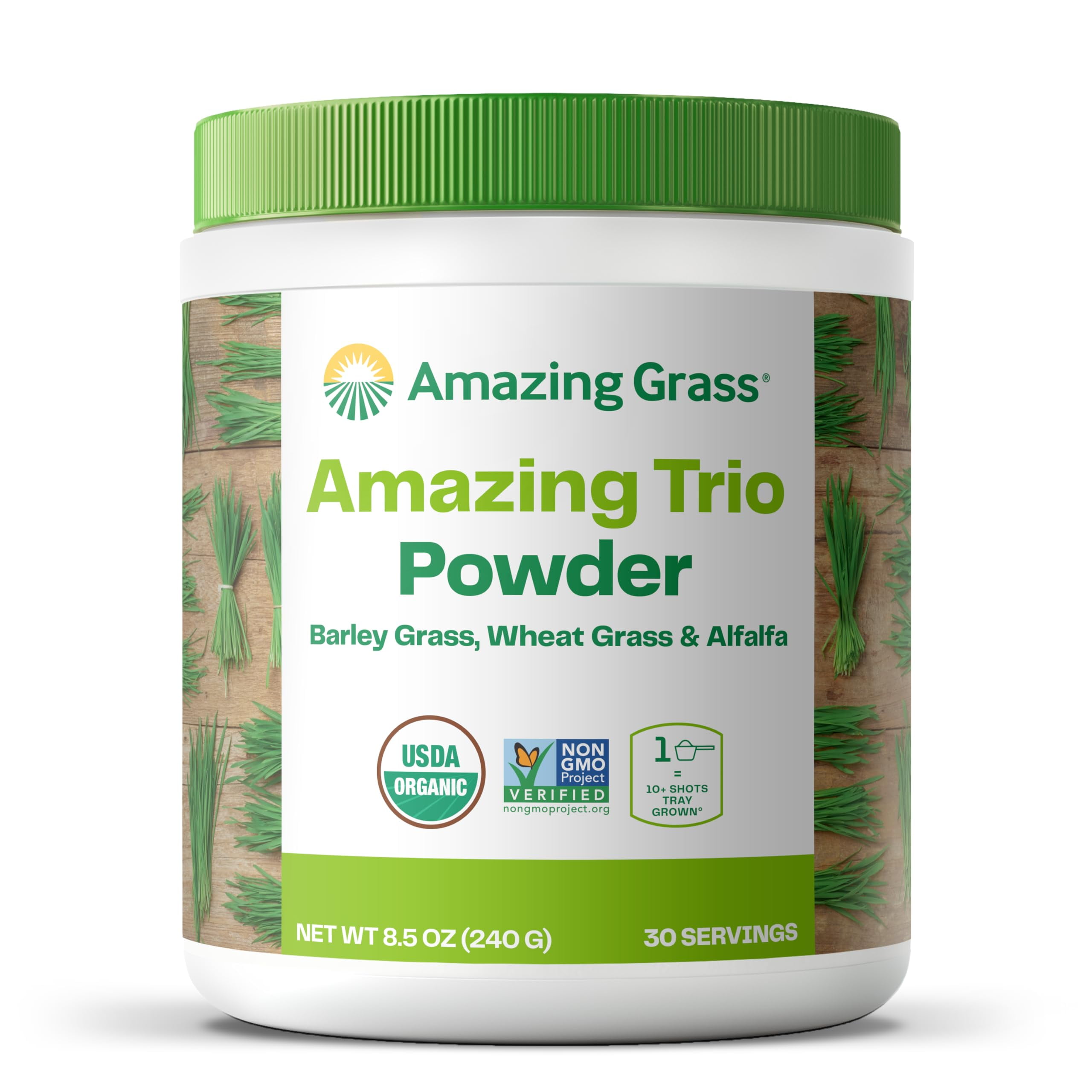 Amazing Grass Super Greens Superfood Powder, Amazing Trio, 8.5 oz, 30 ...